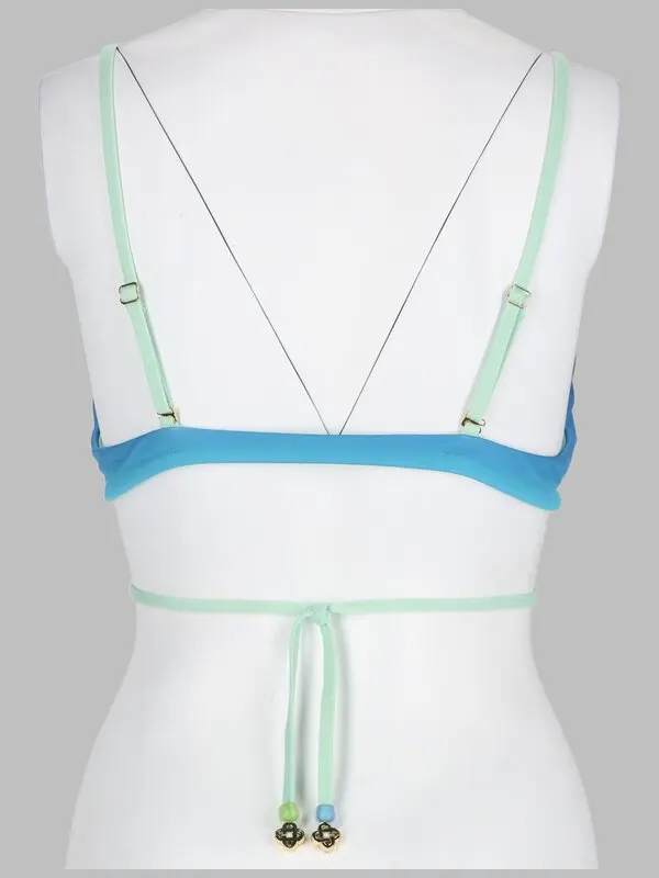 Casablanca Bikini Top With Gradient Print And Embellishments
