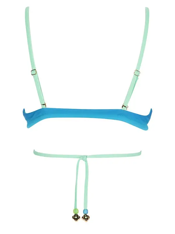 Casablanca Bikini Top With Gradient Print And Embellishments