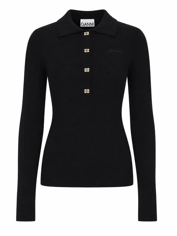 GANNI Polo In Maglia Di Lana