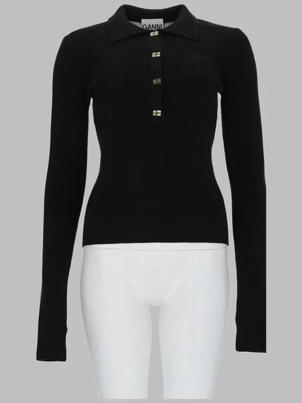 GANNI Polo In Maglia Di Lana