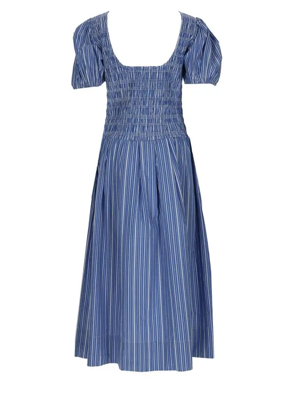 GANNI Striped Cotton Dress