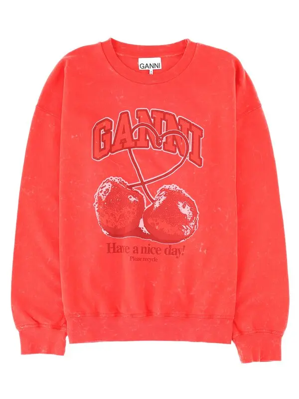 GANNI Cherry Print Sweatshirt - Red