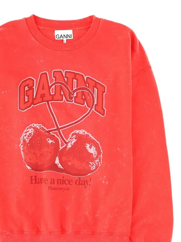 GANNI Cherry Print Sweatshirt - Red