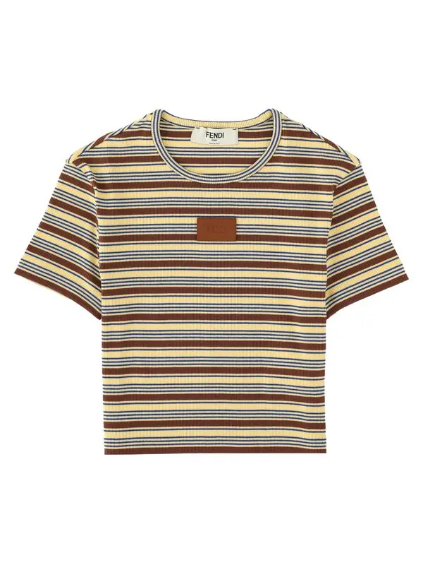 Fendi Maglia In Cotone A Righe Multicolor