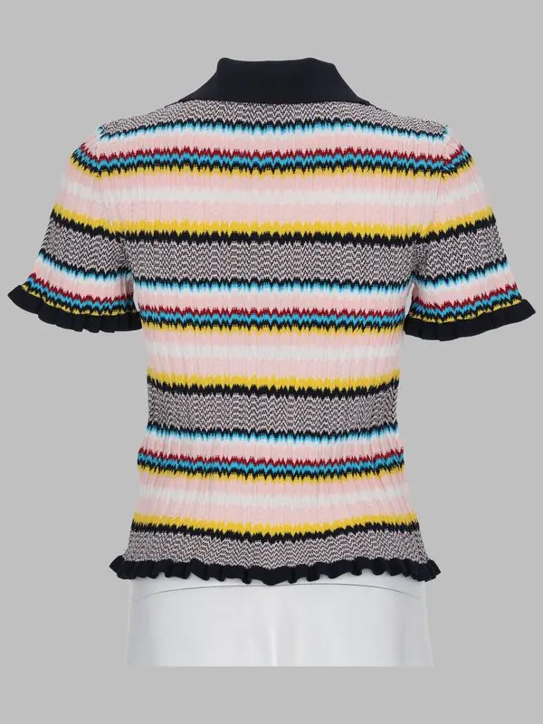 Casablanca Maglia Polo Con Motivo Chevron