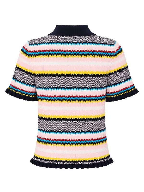 Casablanca Maglia Polo Con Motivo Chevron