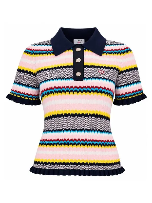Casablanca Maglia Polo With Chevron Motif - Multicolour