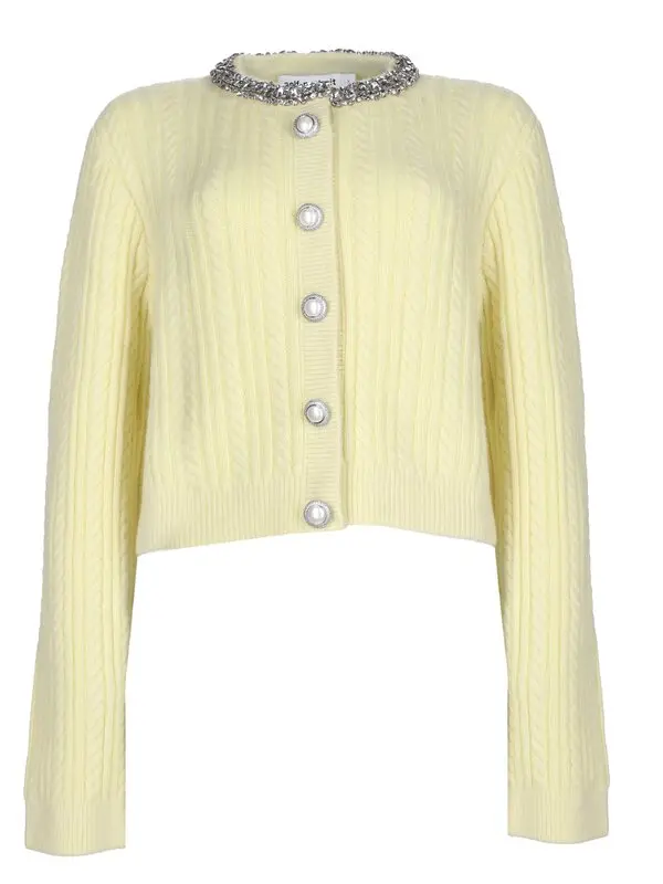 SELF-PORTRAIT Cardigan With Pearl And Rhinestone Embellishments