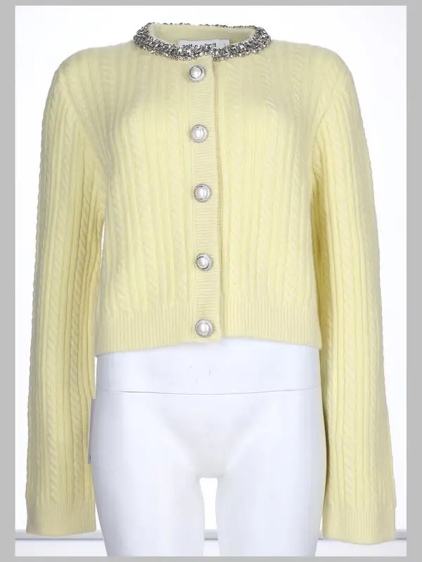 SELF-PORTRAIT Cardigan With Pearl And Rhinestone Embellishments