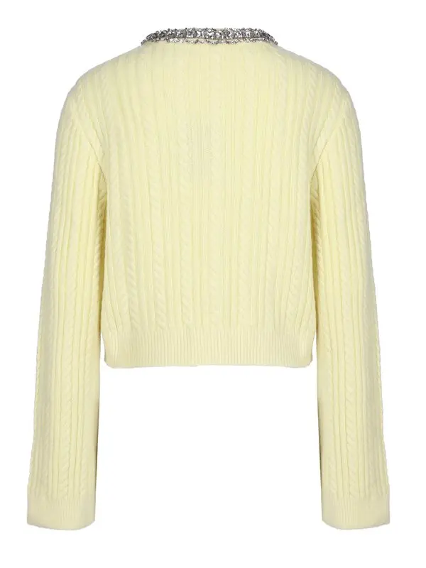SELF-PORTRAIT Cardigan With Pearl And Rhinestone Embellishments