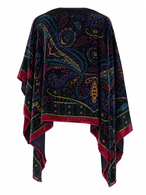 Etro Poncho Asimmetrico Con Stampa Paisley