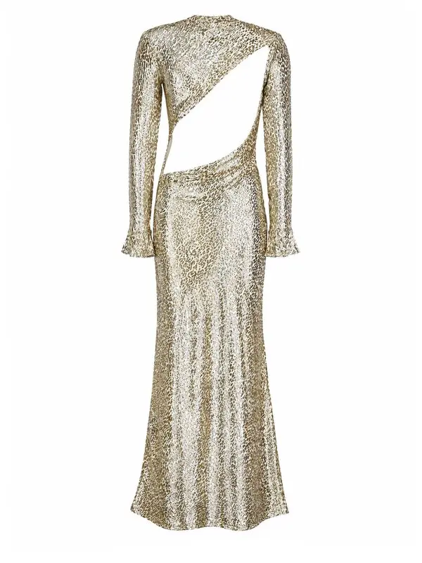 SELF-PORTRAIT Metallic Maxi Dress
