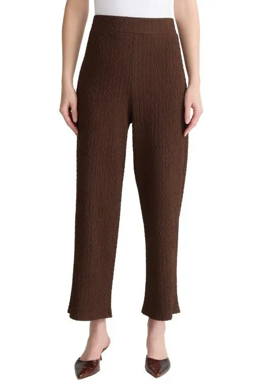 Jones New York Puckered Wide Leg Pull-on Ankle Pants - Fudge
