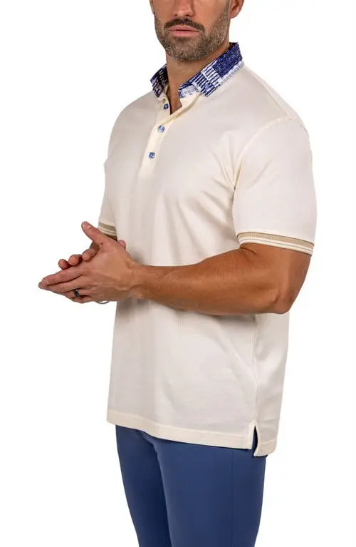 MACEOO Marthyr Textured Contrast Collar Cotton Polo