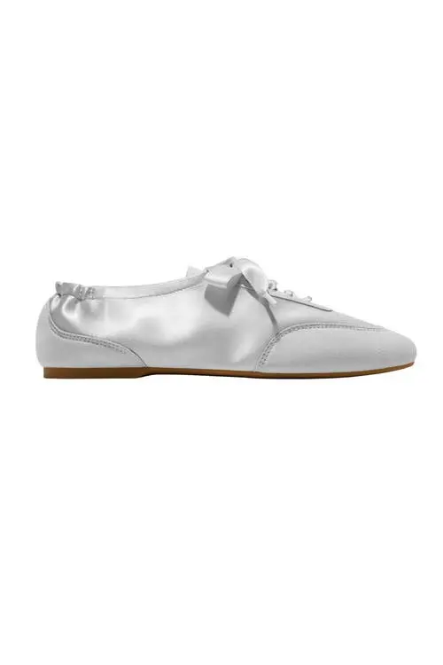 Vivaia Cristina Square-toe Satin Lace-up Ballerina Sneakers