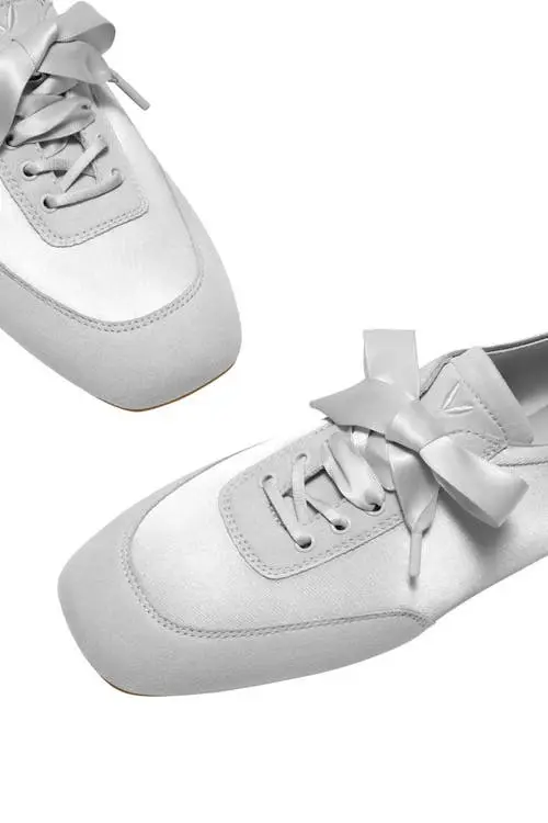 Vivaia Cristina Square-toe Satin Lace-up Ballerina Sneakers