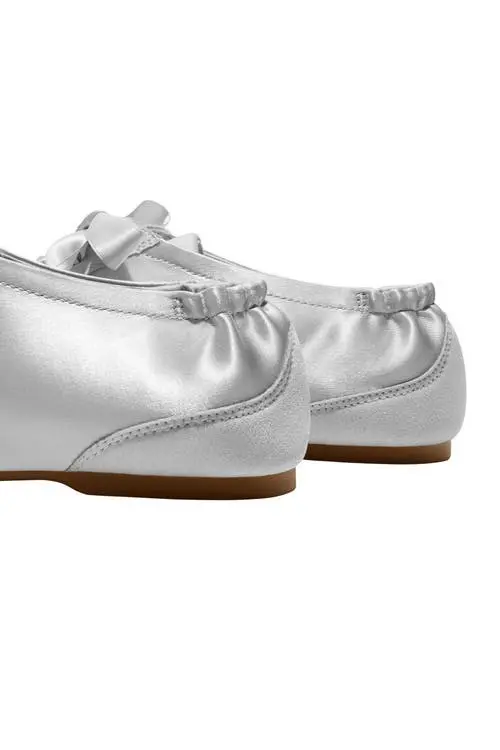 Vivaia Cristina Square-toe Satin Lace-up Ballerina Sneakers