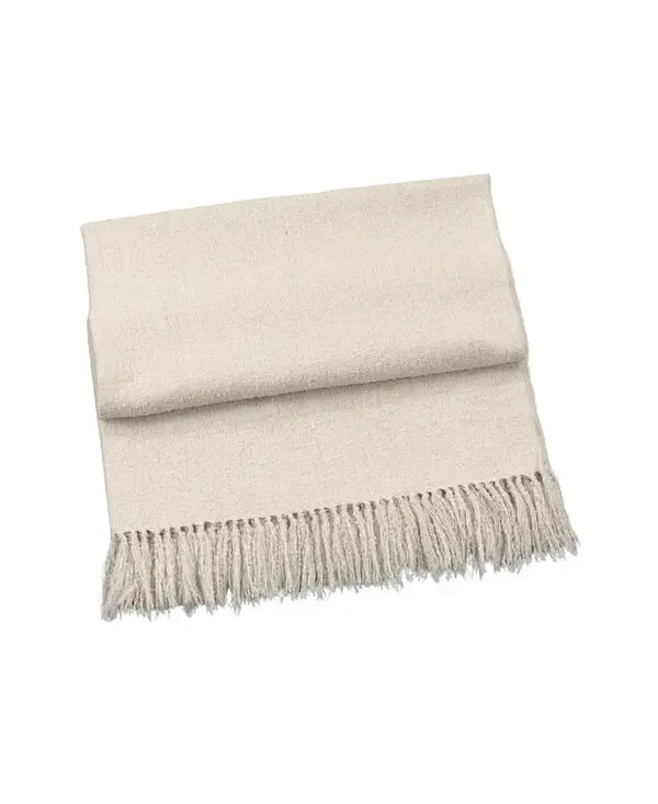 ALLPA Handwoven Boucle Alpaca Throw - Ivory