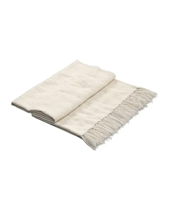 ALLPA Handwoven Boucle Alpaca Throw - Ivory