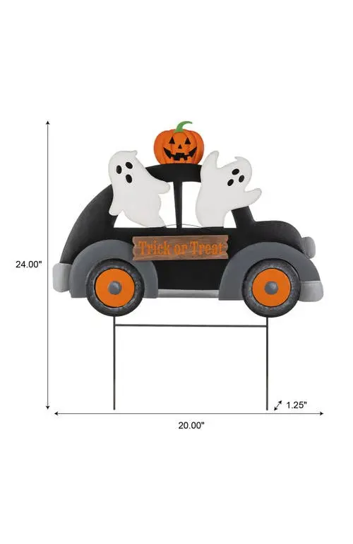 GLITZHOM 24"h Halloween Metal Ghost Car Yard Stake