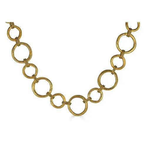 LONI PAUL JEWELRY Sculpted Circle Matte Plated Link Necklace