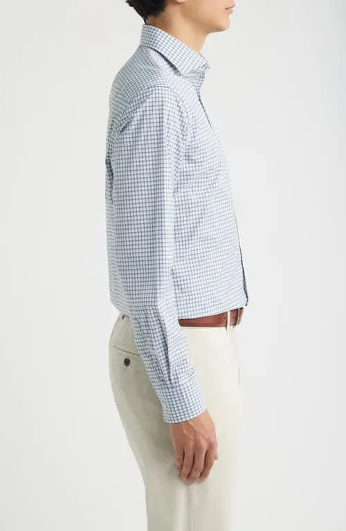 Canali Regular Fit Windowpane Cotton Button-up Shirt