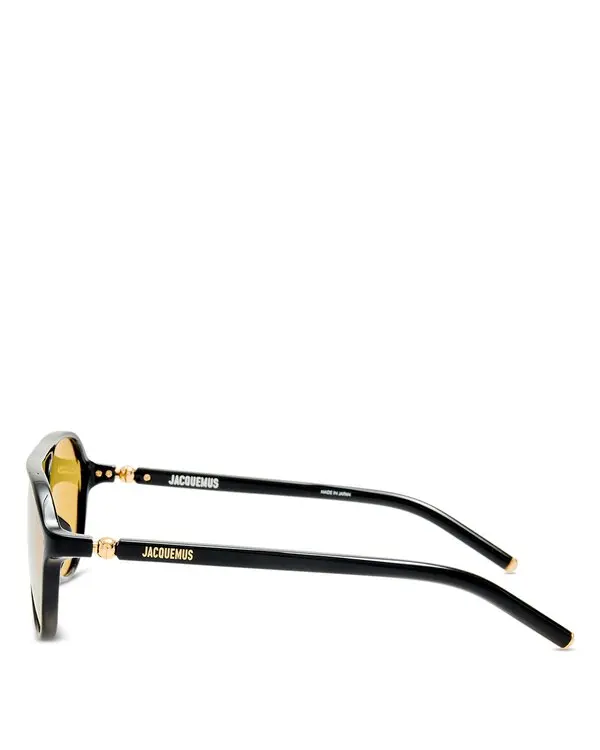 Jacquemus Pastro Aviator Sunglasses, 57mm - Black
