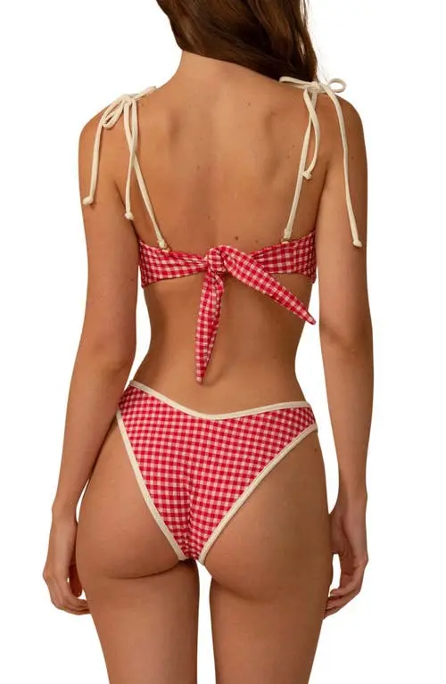 MONTCE Tori Micro Gingham Binded Swim Top