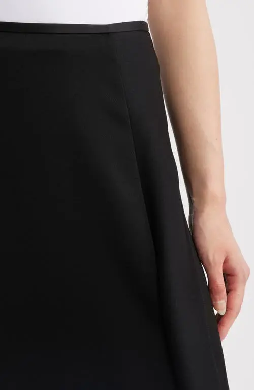 Theory Satin Midi Skirt - Black