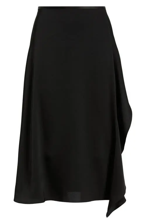Theory Satin Midi Skirt - Black