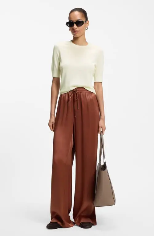 BOSS Farbella Merino Wool Short Sleeve Sweater