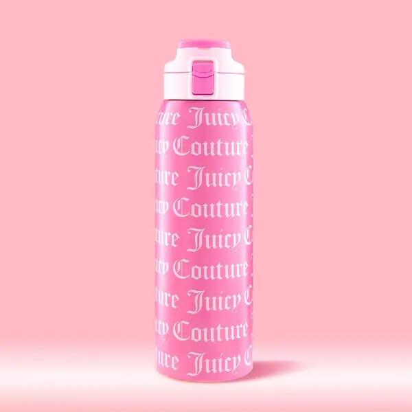 Juicy Couture Glam Getaway Hydration Stainless Steel Tumbler - Hot Pink Script