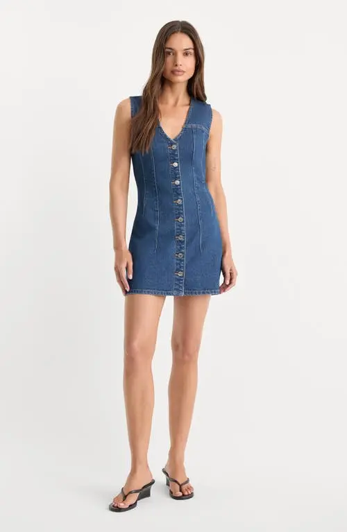 Good American Denim V-neck Mini Dress