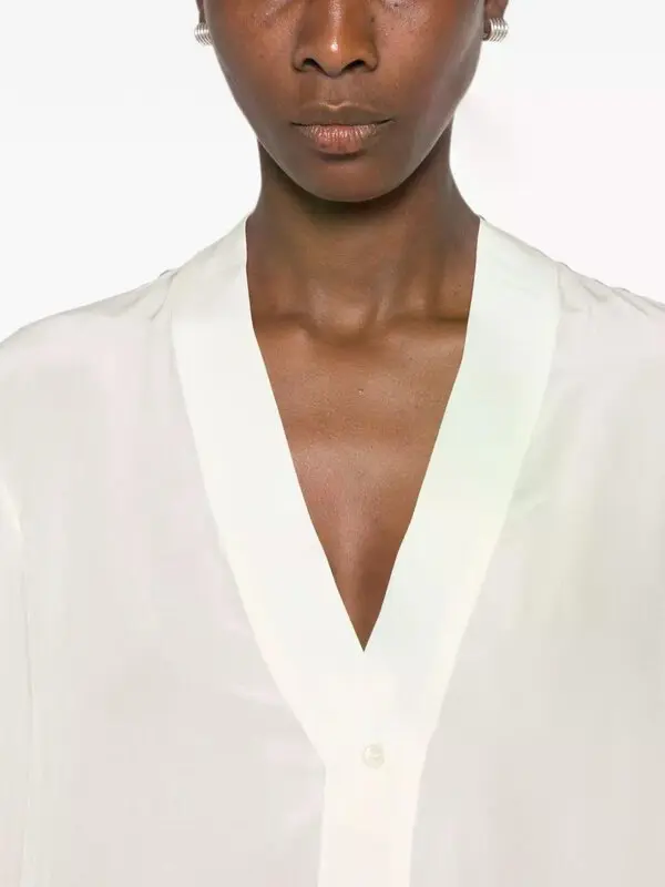 Victoria Beckham V-neck Patch Pocket Blouse