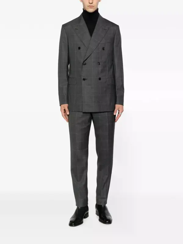 Caruso Check Double-breasted Suit