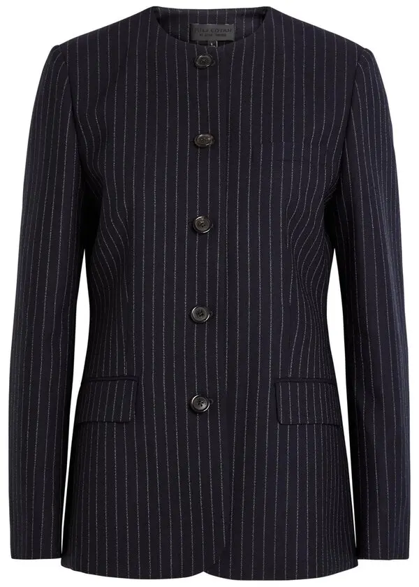 NILI LOTAN Gertrude Pinstriped Wool Jacket
