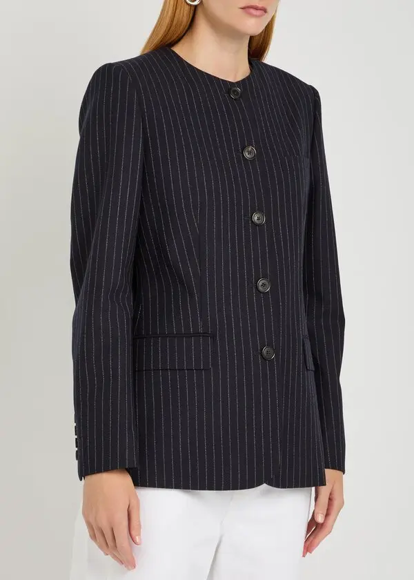 NILI LOTAN Gertrude Pinstriped Wool Jacket
