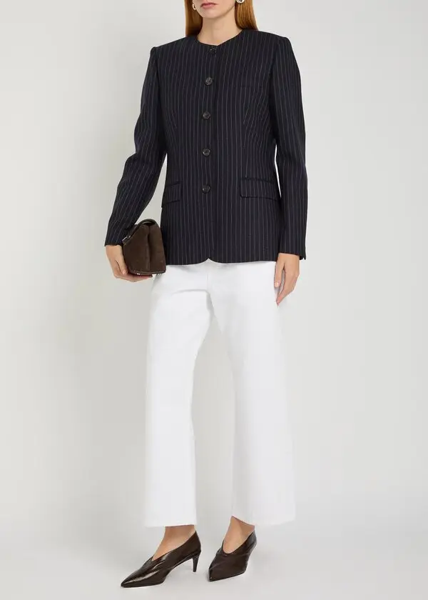NILI LOTAN Gertrude Pinstriped Wool Jacket