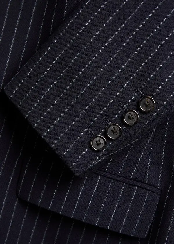 NILI LOTAN Gertrude Pinstriped Wool Jacket