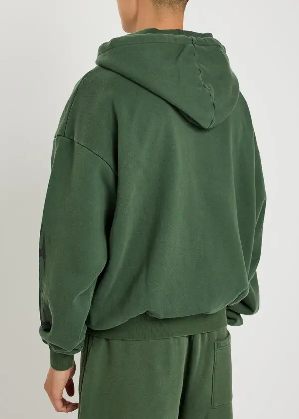 GODMADE Logo-print Zip-up Hooded Cotton Sweatshirt