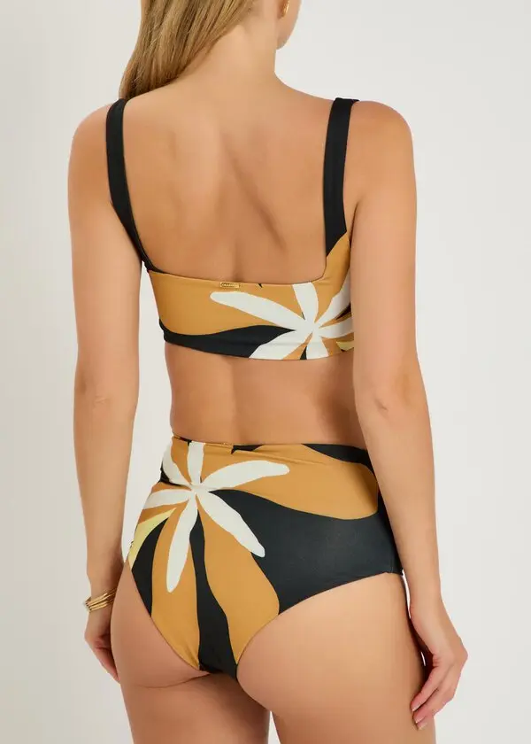 CALA DE LA CRUZ Francesca Floral-print Bikini Top