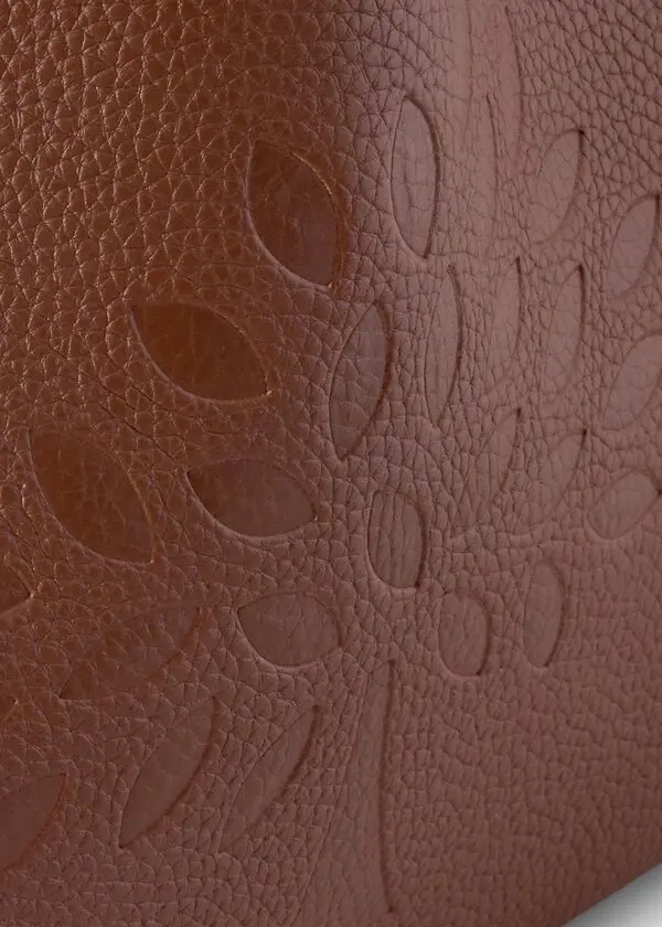 Mulberry Logo Grained Leather Tote Bag - Brown