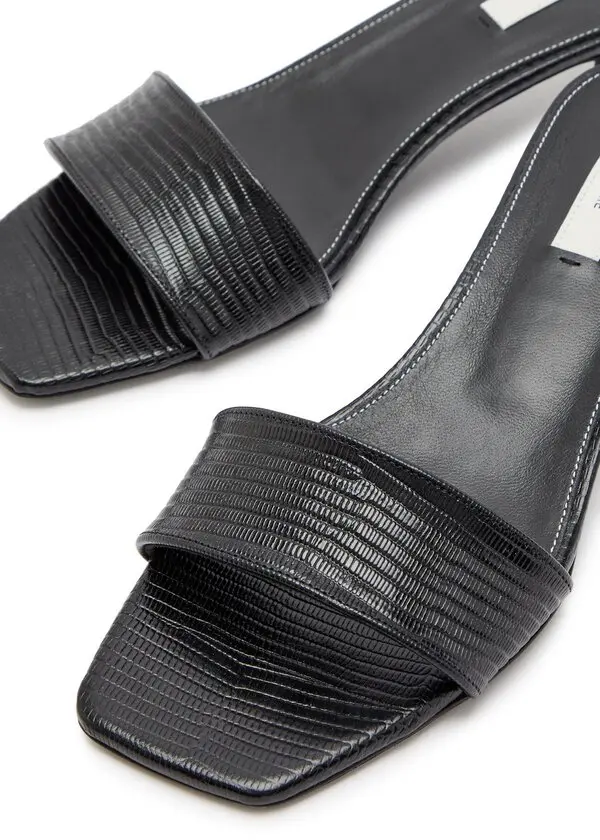 TOTEME Lizard-effect Leather Mules