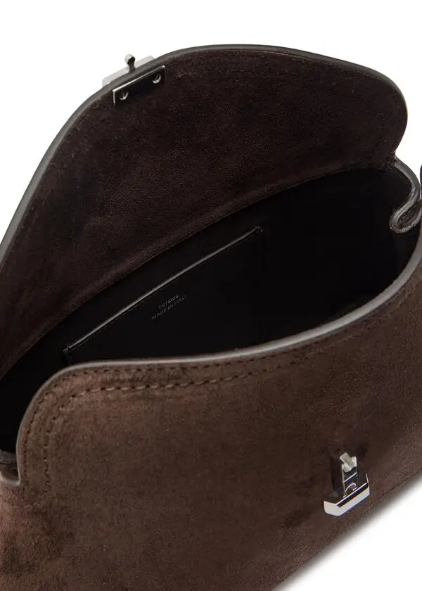 TOTEME T-lock Suede Clutch - Brown