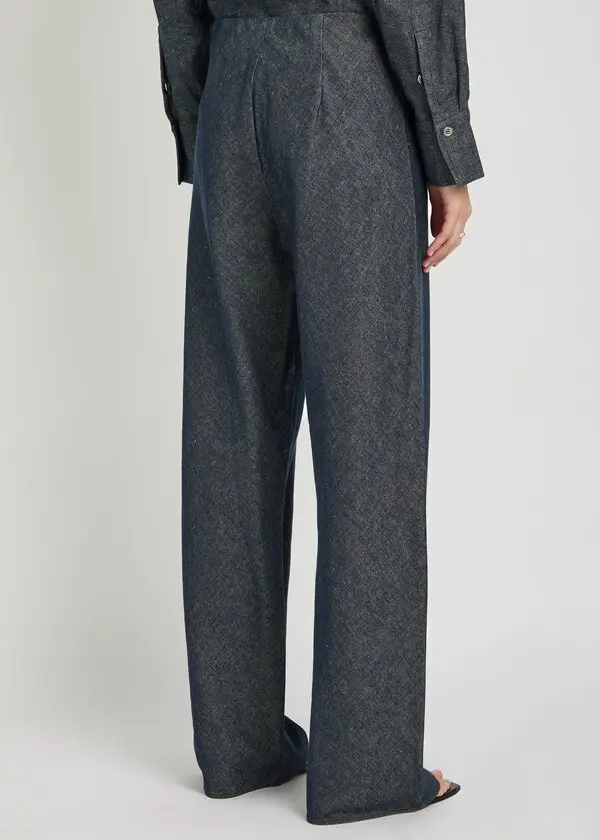 Vince Colette Wide-leg Chambray Trousers