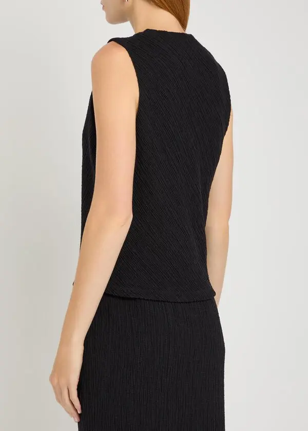 Vince Shadow Draped Textured Knit Top