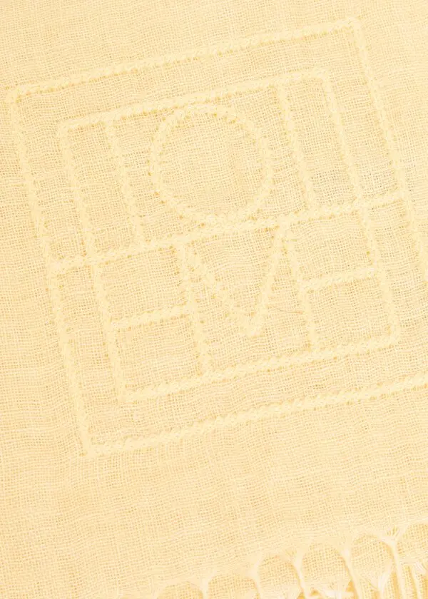 TOTEME Logo-embroidered Frayed Linen Sarong