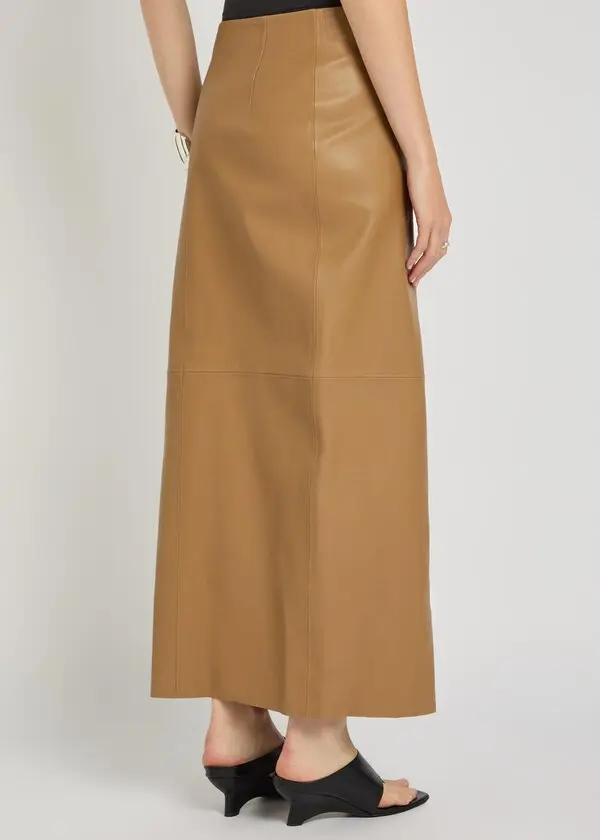 Nour Hammour Leather Maxi Wrap Skirt