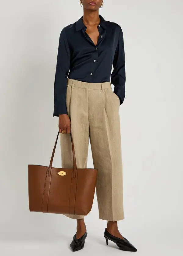Mulberry Bayswater Grained Leather Small Tote Bag - Brown