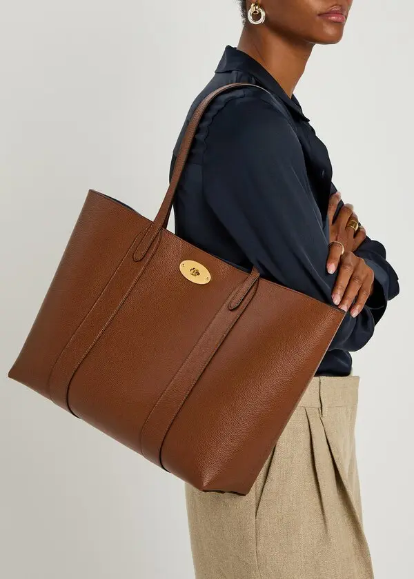 Mulberry Bayswater Grained Leather Small Tote Bag - Brown